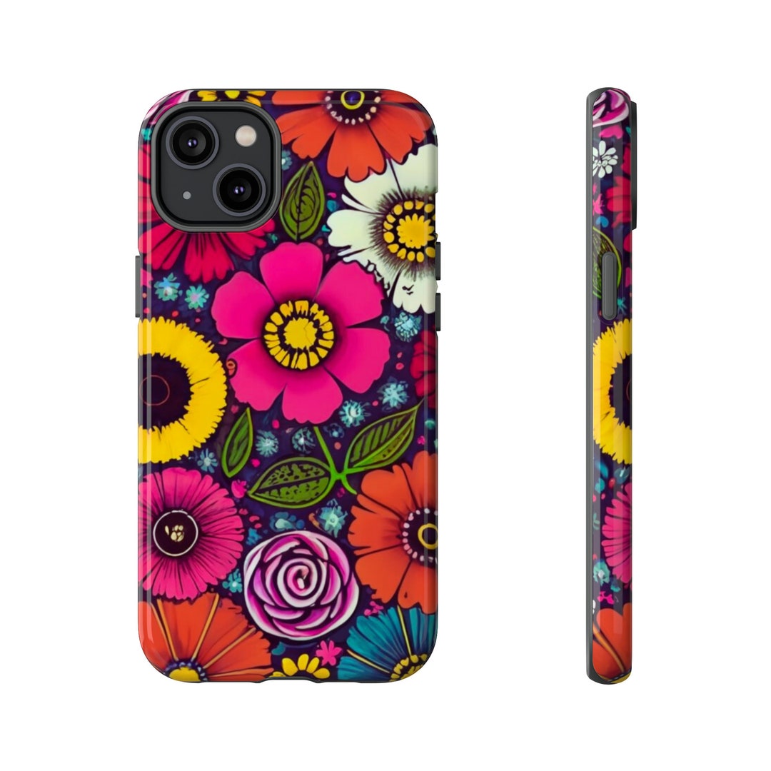 Hippie 70s Flower Phone Case, Fits iPhone 15 Pro Max 14 Plus 13 12 11 ...