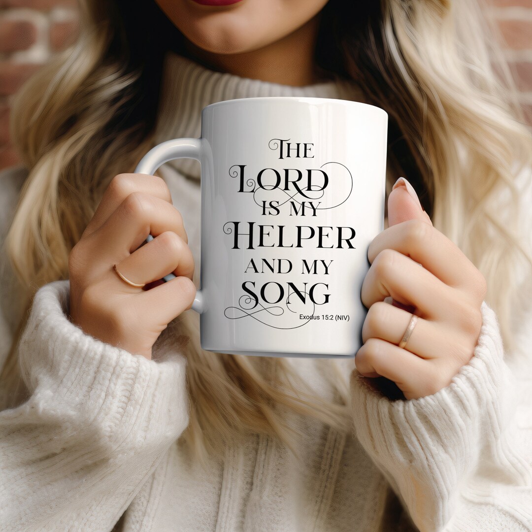 Motivational Bible Verse Mug, the Lord is My Helper, Motivational Quote ...