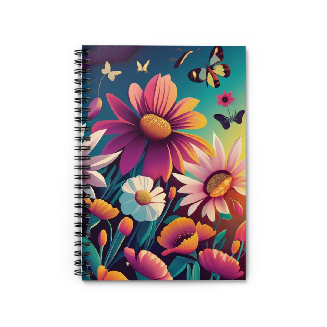Spiral Notebook - Summer Flowers, Summer Flower Notebook, Vibrant ...