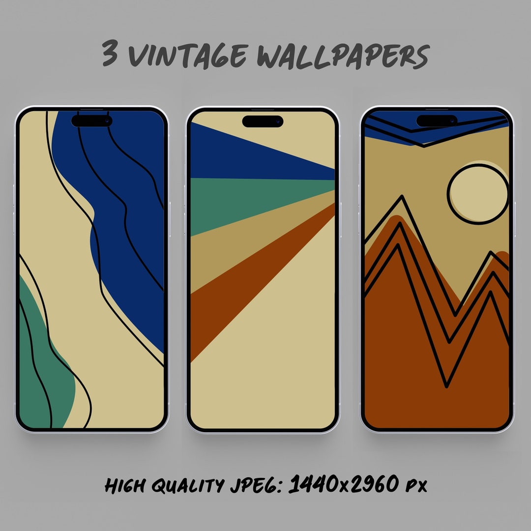 3 Vintage Wallpapers Boho Lockscreen Aesthetic iPhone - Etsy