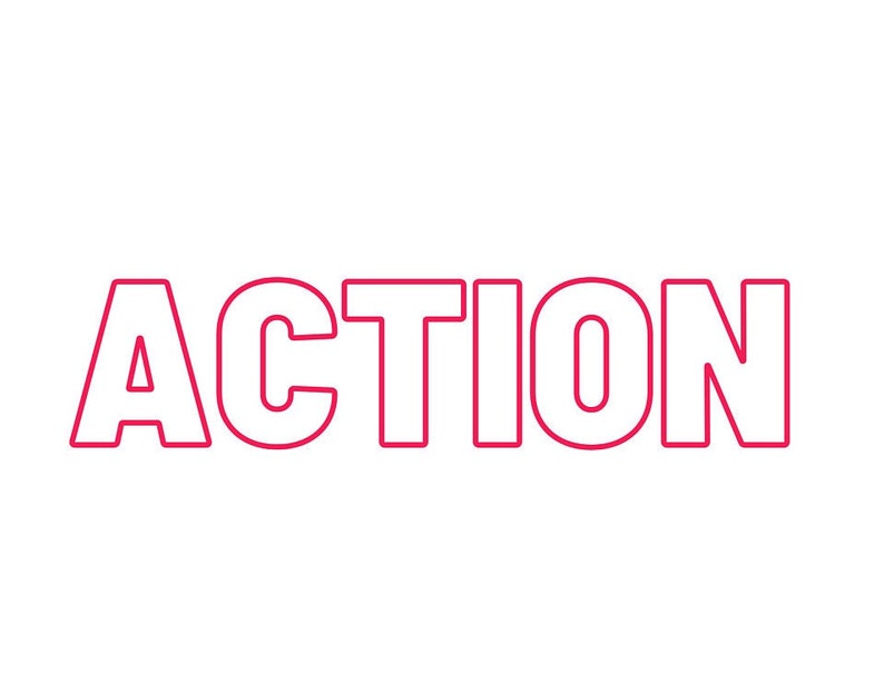 Action Font Print SVG JPG PNG File Download - Etsy Australia