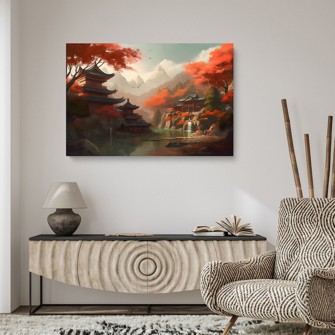 Chinese Fantasy Forest Wall Art Nature Canvas Art Print - Etsy