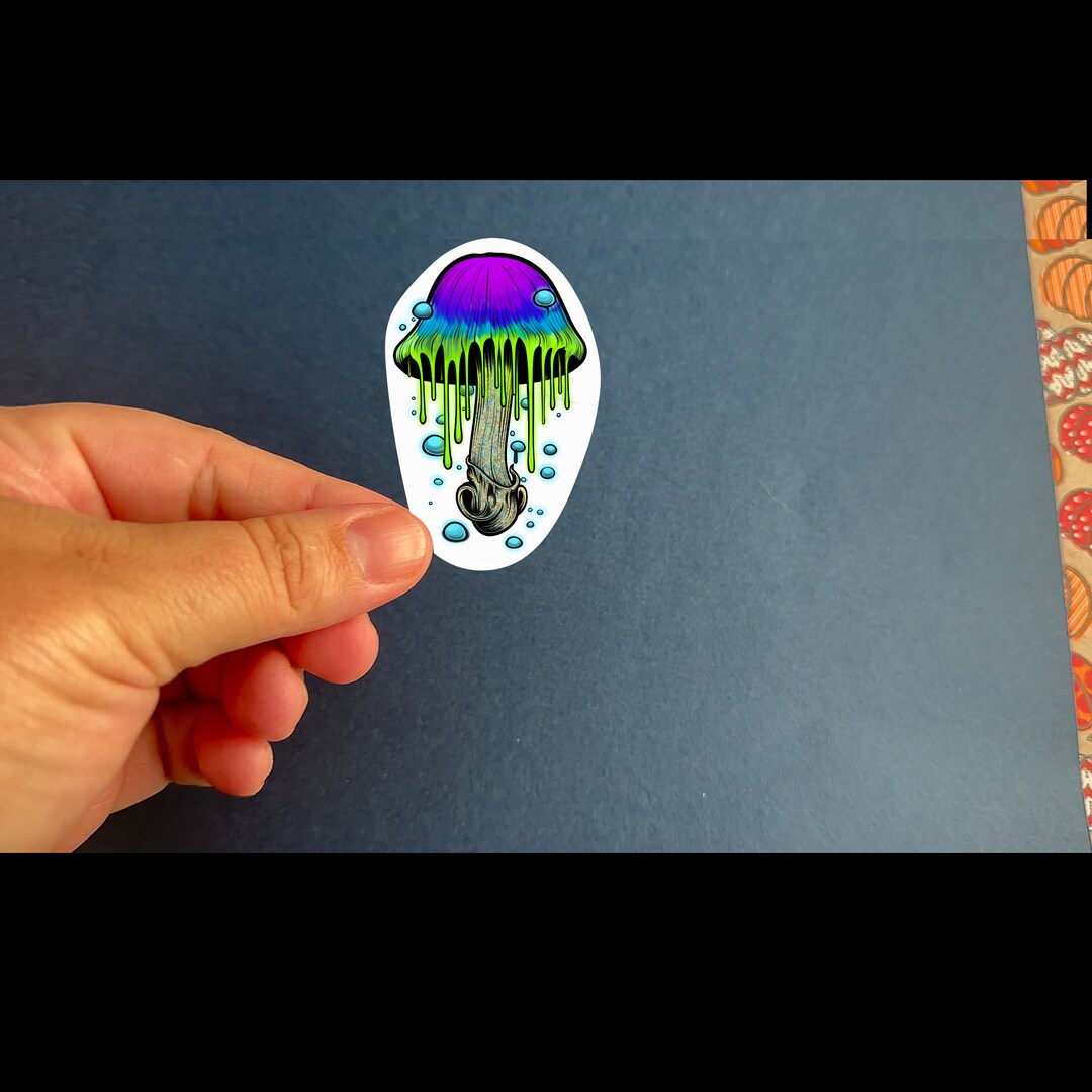 Psychedelic Mushroom Sticker Melting Mushroom Sticker Mushroom Sticker ...