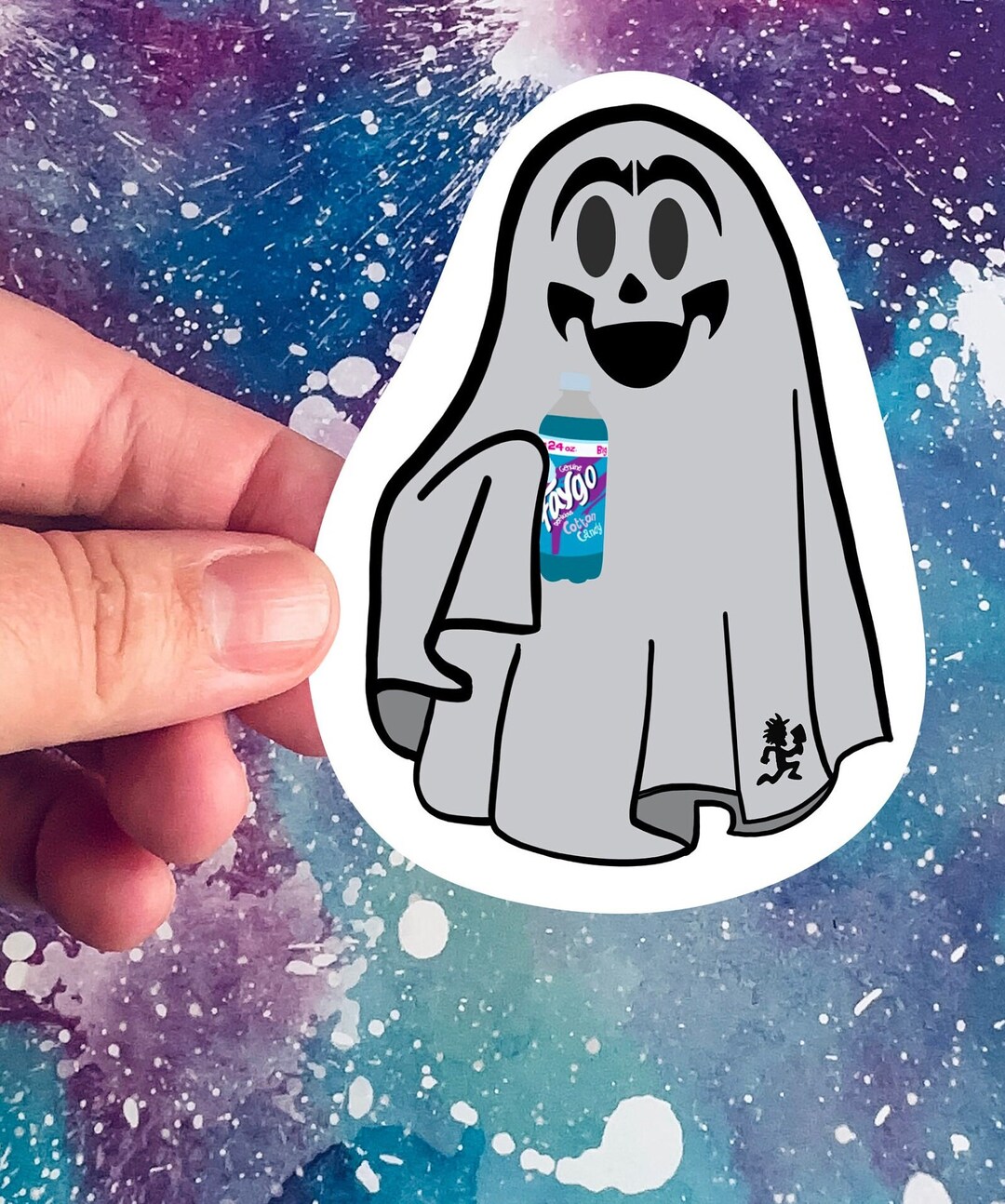 Juggalo Ghost Sticker | Clown Ghost Sticker| Down With Clown Ghost ...
