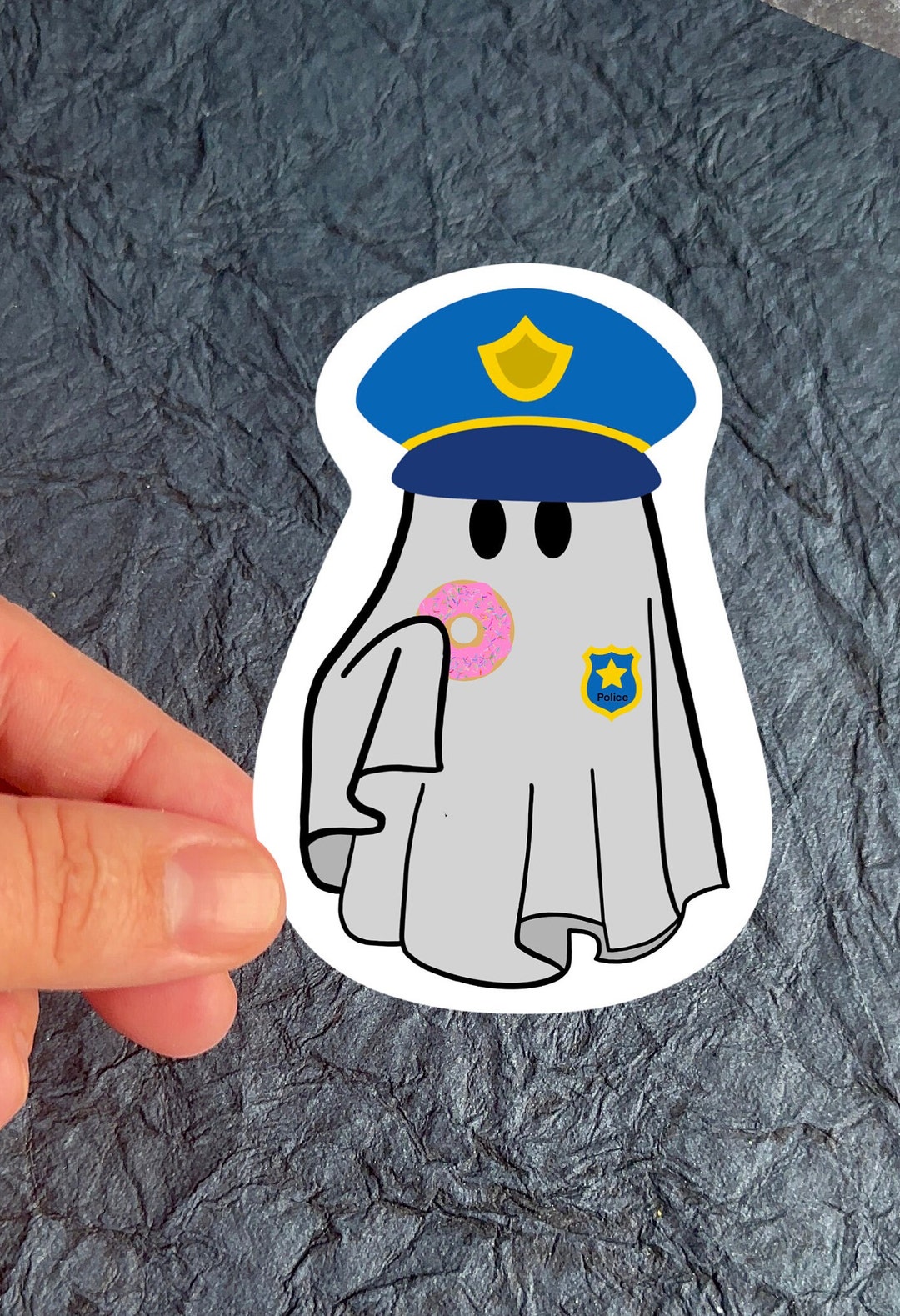 Police Officer Ghost Sticker | Ghost Sticker | Donut Sticker - Etsy