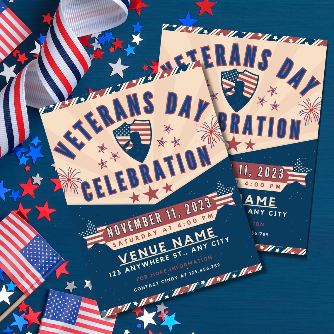 Veterans Day Celebration Flyer Invitation Template, Veteran's Day Flyer ...