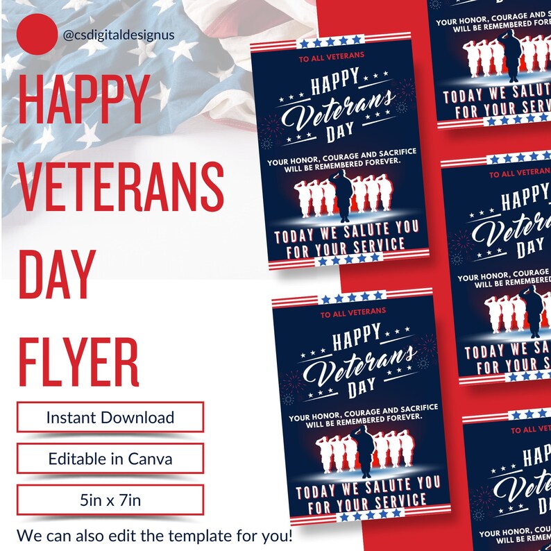 Happy Veterans Day Flyer, Veterans Day Flyer, Flyer for Veterans Day ...
