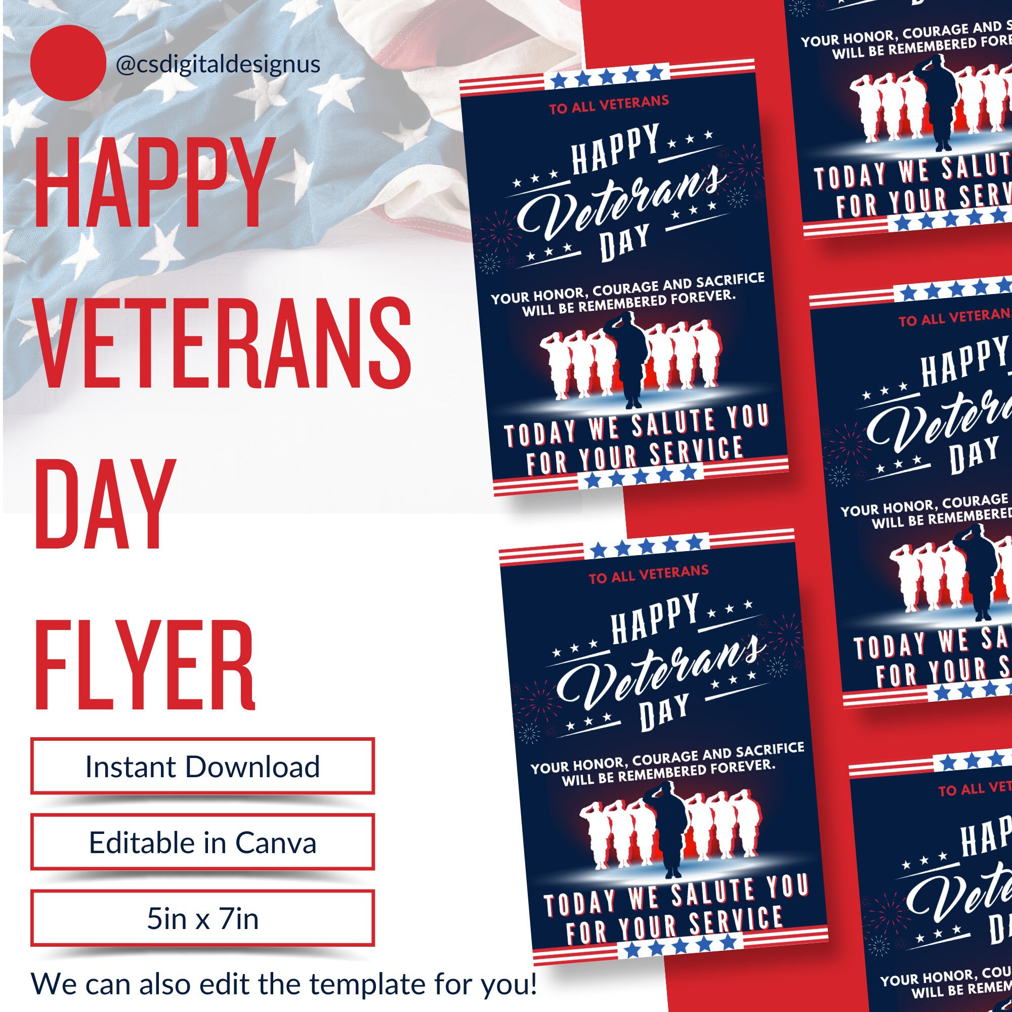 Happy Veterans Day Flyer, Veterans Day Flyer, Flyer for Veterans Day ...