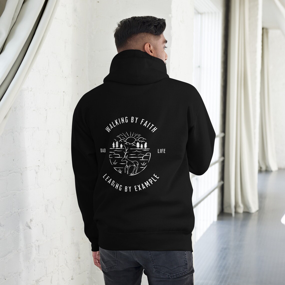 Walking by Faith Leading by Example Dad Life Sweatshirt | Dad Shirt ...