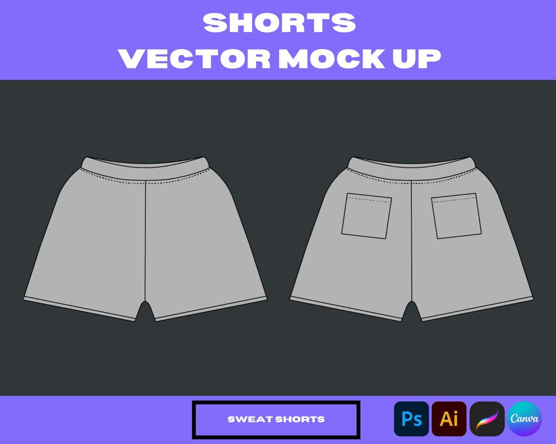 Shorts Vector Mock-up | Editable Summer Apparel Template for Clothing ...
