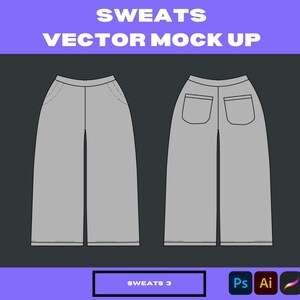 Sweat Bottoms Vector Mock-up: Editable Apparel Template (PNG, SVG) - Etsy