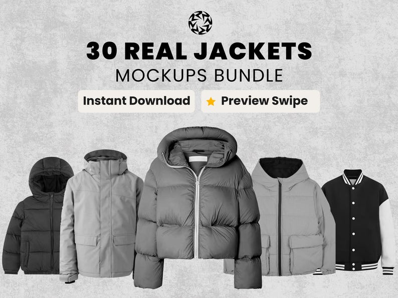 Realistic Jackets Mockups Bundle | 50 Streetwear Clothing Mockup Pack ...