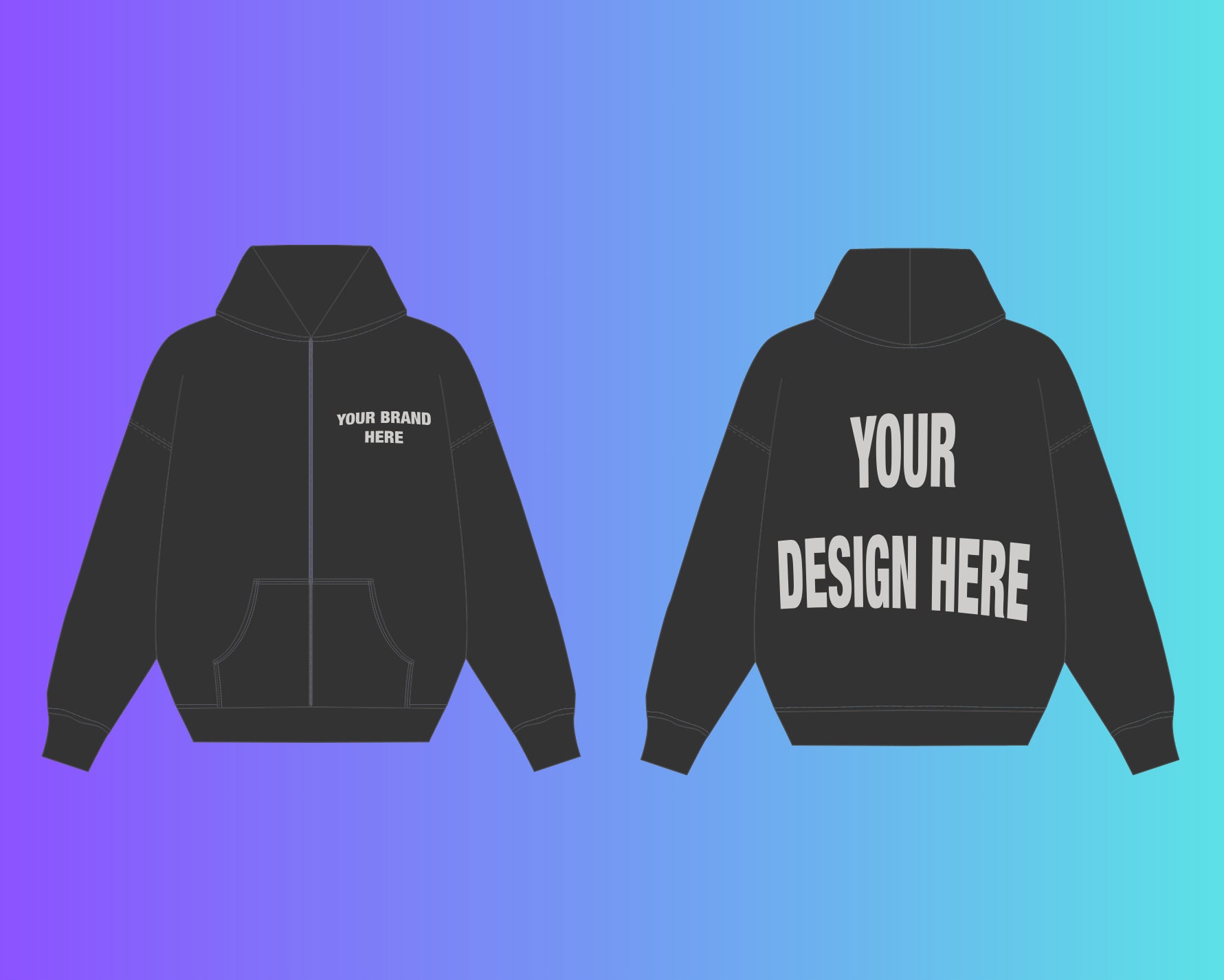 Full Zip Hoodie Mock up Mock up Pack Clothing Brand Hoodie, T-shirt ...