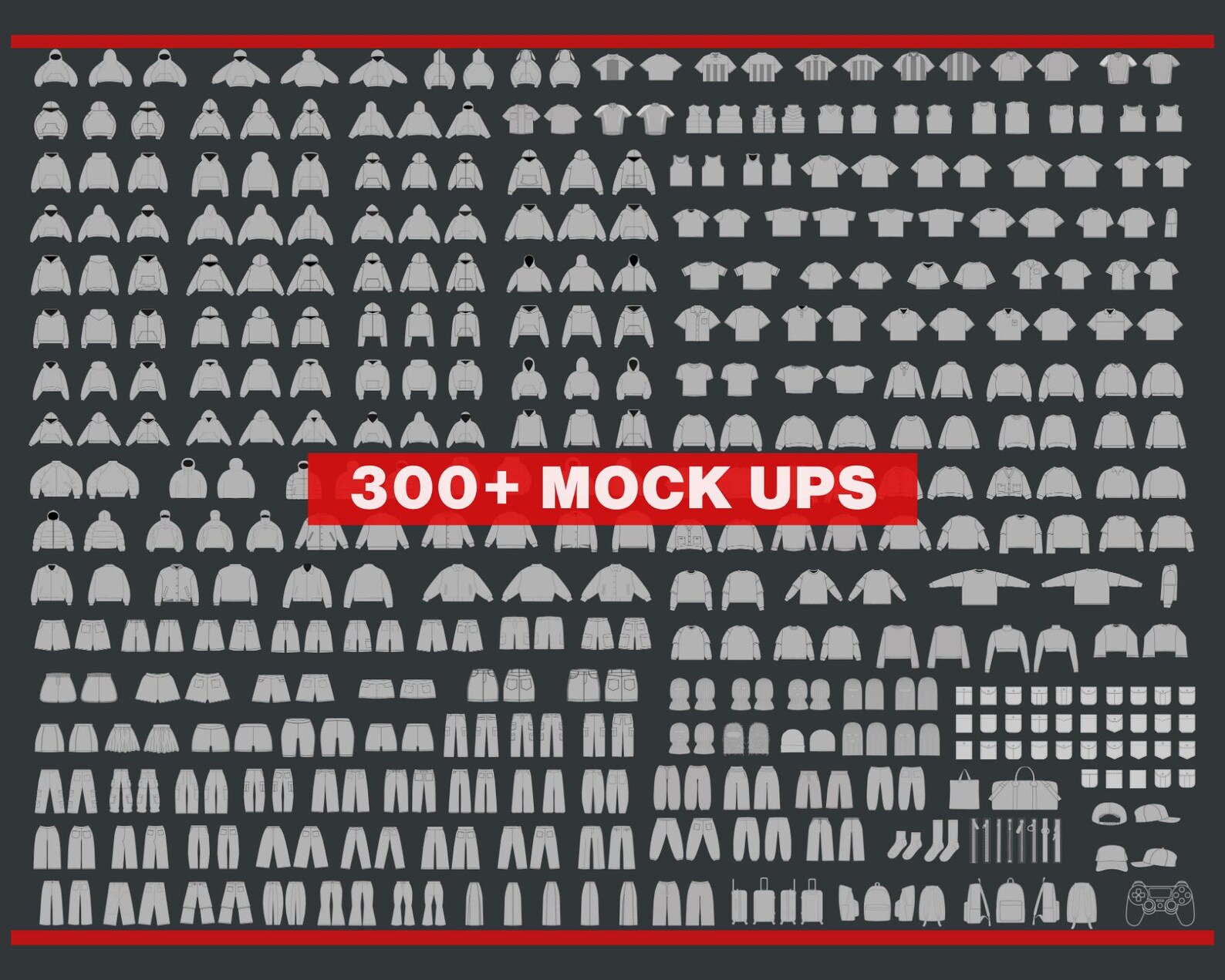 300 Streetwear vector mock up pack Custom Clothing brand Mock-Up ...