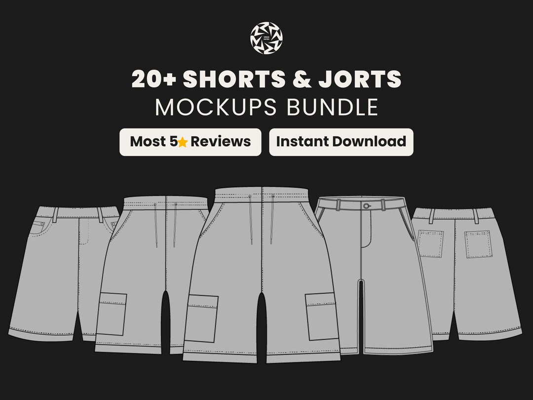 25 Shorts & Jorts Mockup Pack | Streetwear Vector Templates for Brands ...