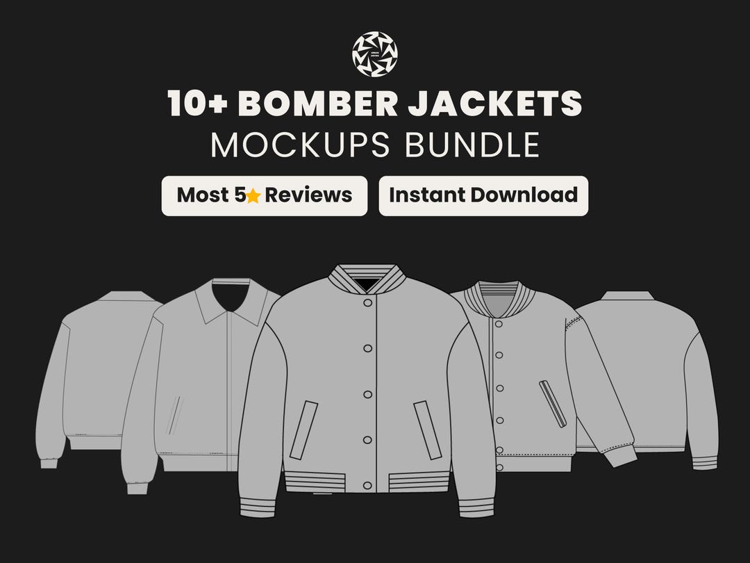 10+ Bomber Jacket Mockup Pack | Vector Templates for Streetwear Brands ...