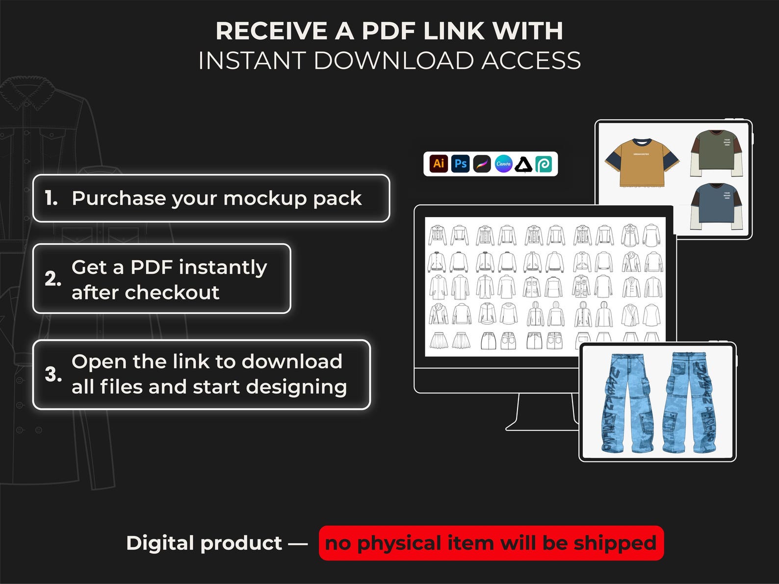 600 Clothing Mockups Essentials Bundle | SVG and PNG Fashion Vector ...