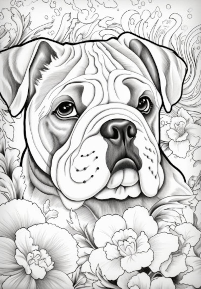 English Bulldogs Vol. 2 /25 Coloring Pages - Etsy