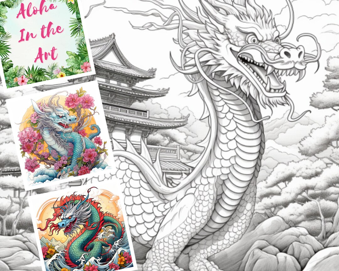 Eastern Dragons V.1 Coloring Sheets - Etsy