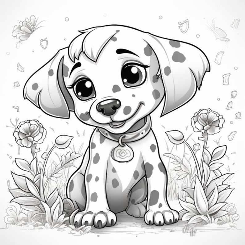 Cute Dalmatian Puppies V. 1 Coloring Sheets - Etsy