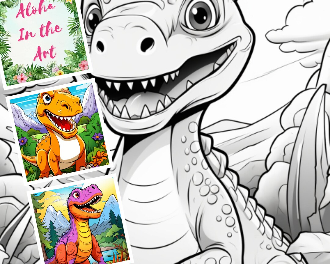 Silly Dinosaurs Vol. 3 Coloring Sheets - Etsy