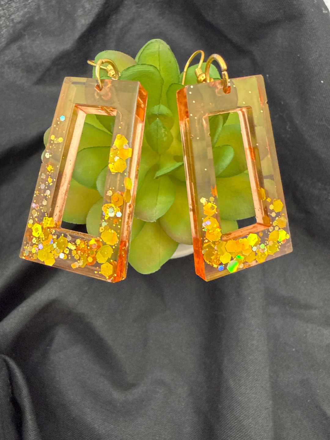 Handmade Lightweight Rectangle Resin Earrings; Gift for Her - Etsy