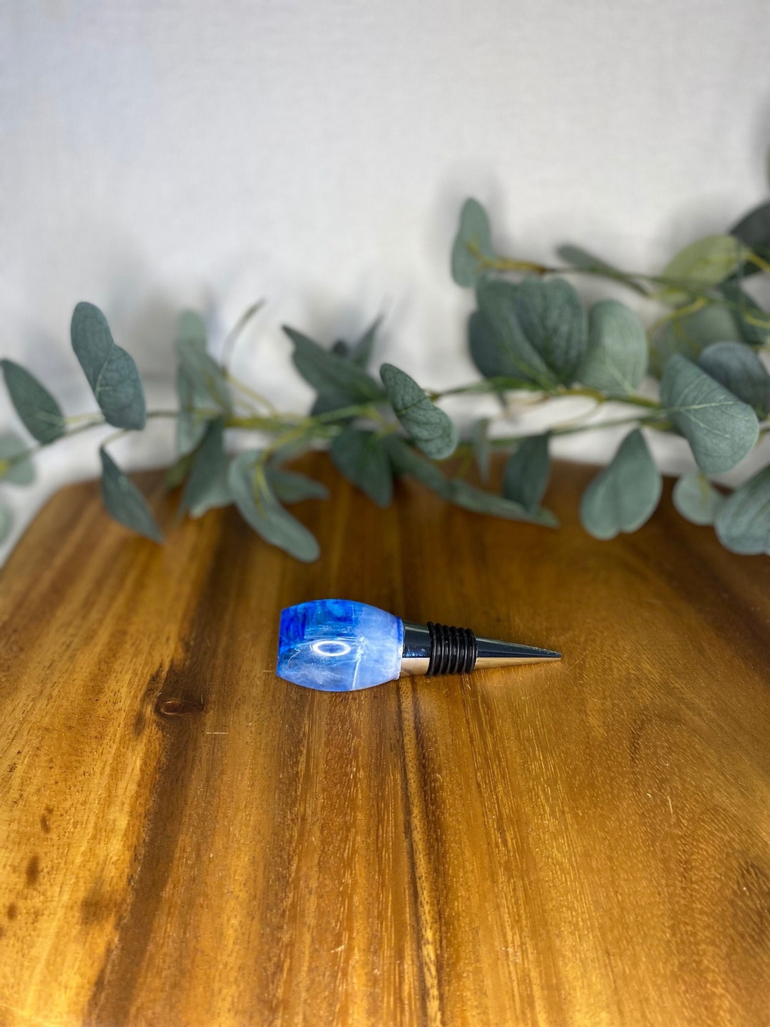 Wine Stopper Resin Blue White Clear Handmade Wine Bottle Stoppers Wine ...