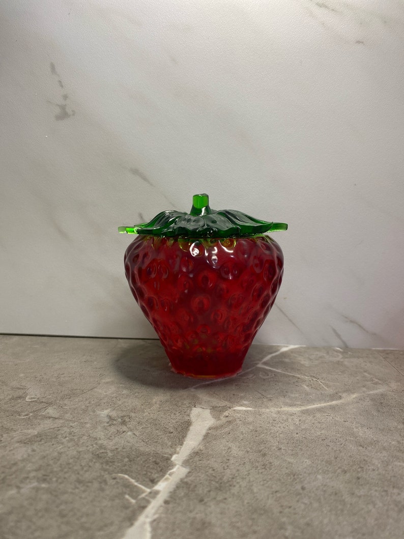 Resin Fruit Shaped Jars With Lids Apple Strawberry Pear Decorative ...