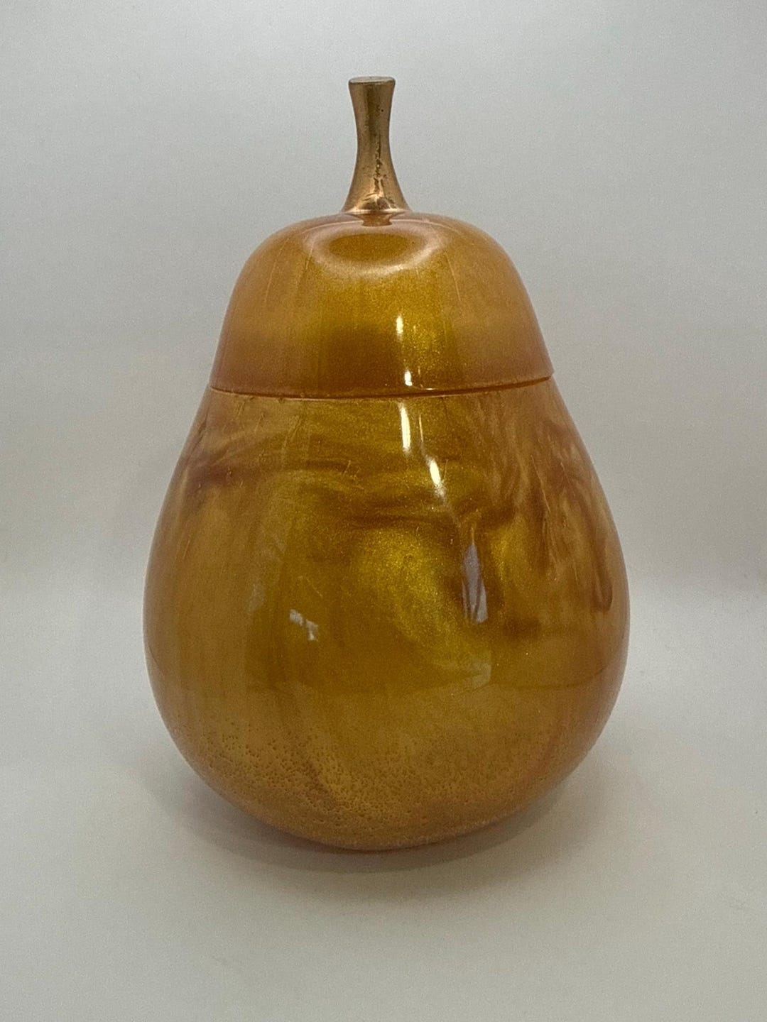 Handmade Shimmering Gold Resin Pear Jar | Decorative Storage - Etsy