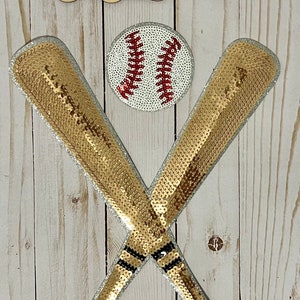 Baseball Softball | Iron on Patch | Softball Sequin Patch | Baseball Sequin Patch | Gameday ...