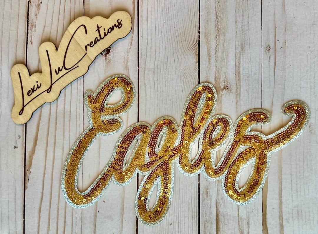 Eagles Iron on Patch | Gold and Silver Sequin Patch - Etsy