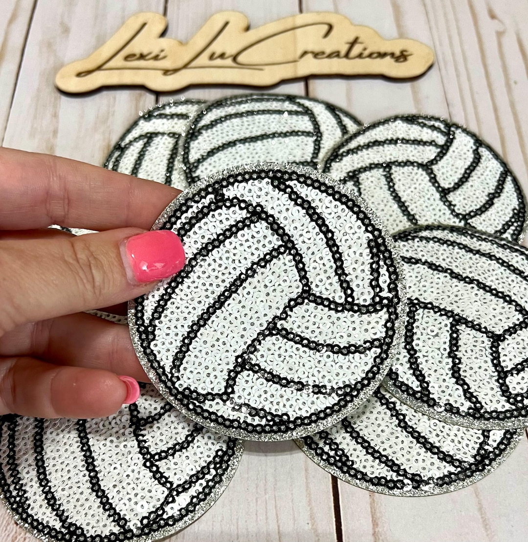 Volleyball Sequin Iron on Patch | Game Day Hat Patch - Etsy