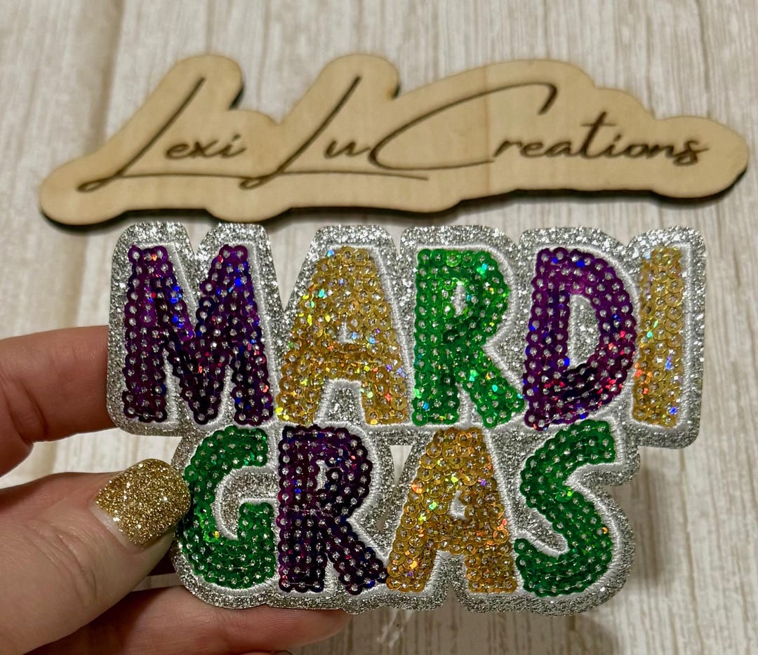Mardi Gras Block Letter Hat Patch Iron on Applique - Etsy