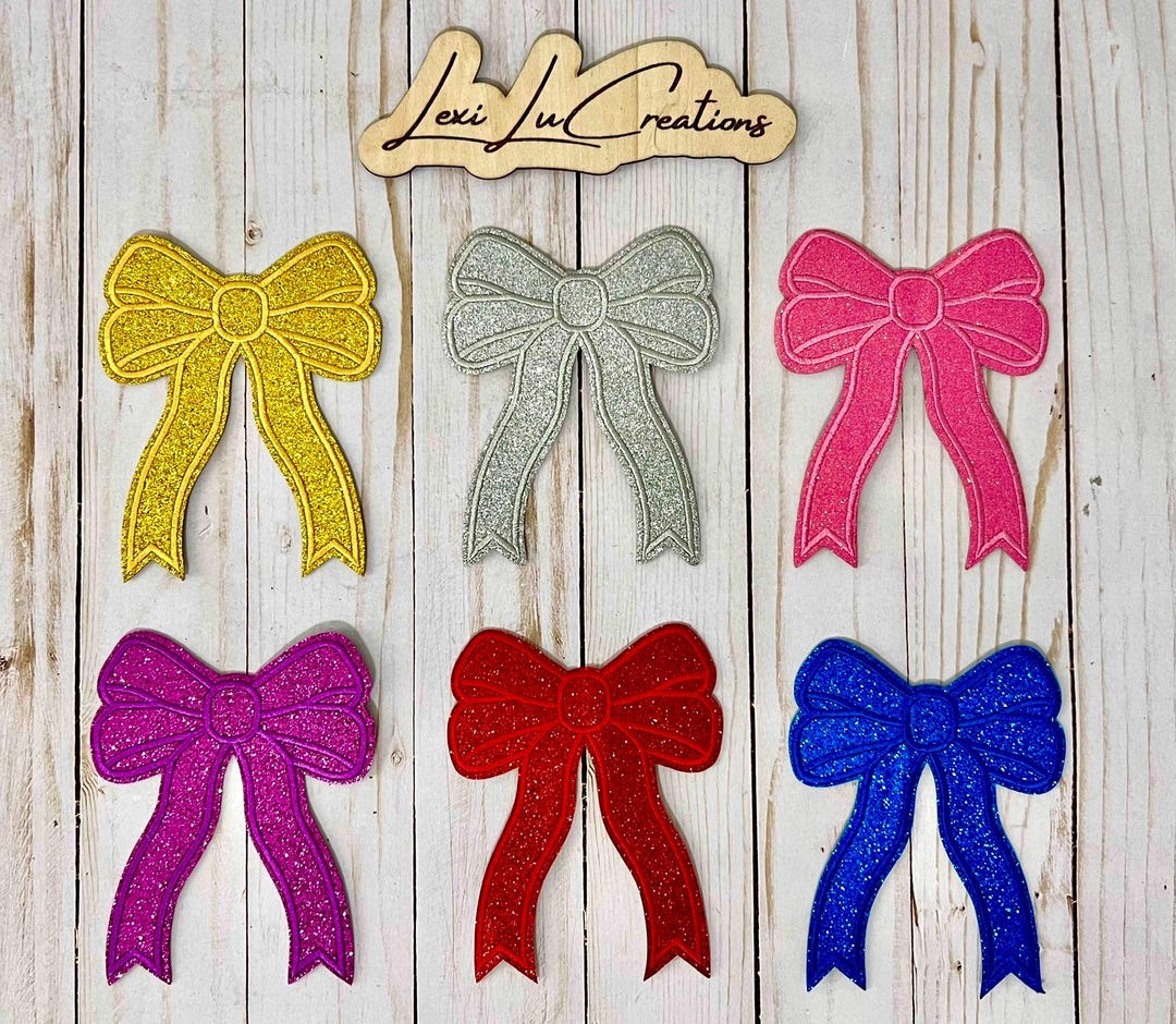 Glitter Bow Side Patches - Etsy