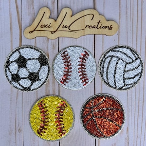 Baseball Softball | Iron on Patch | Softball Sequin Patch | Baseball Sequin Patch | Gameday ...