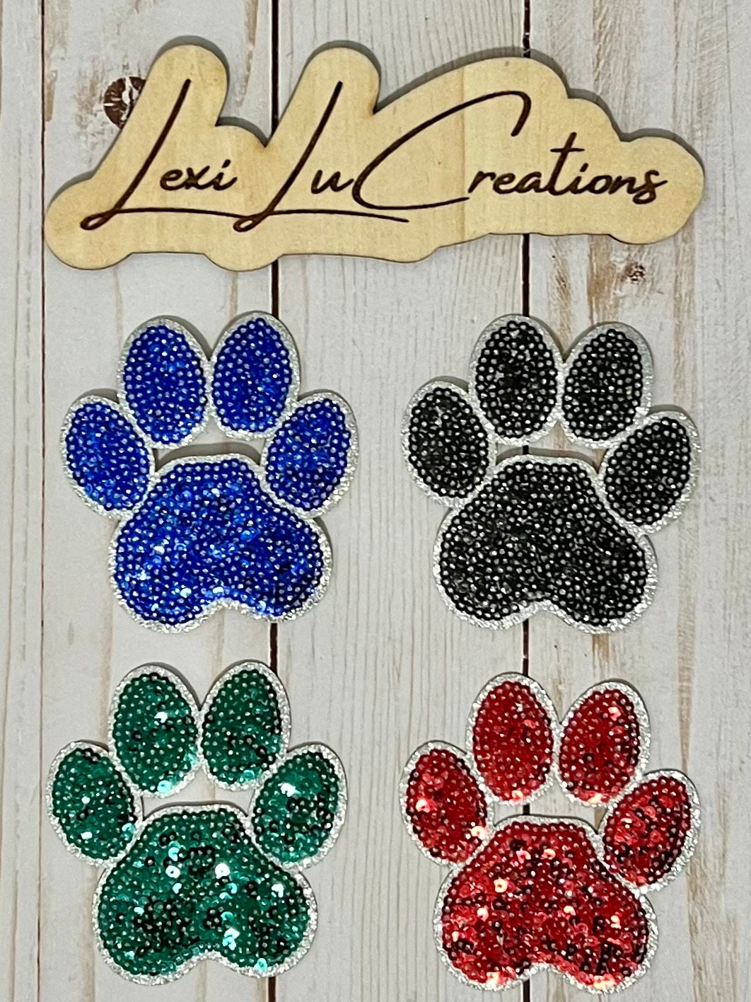 Paw Print Sequin Iron on Patch | Sequin Hat Patch - Etsy