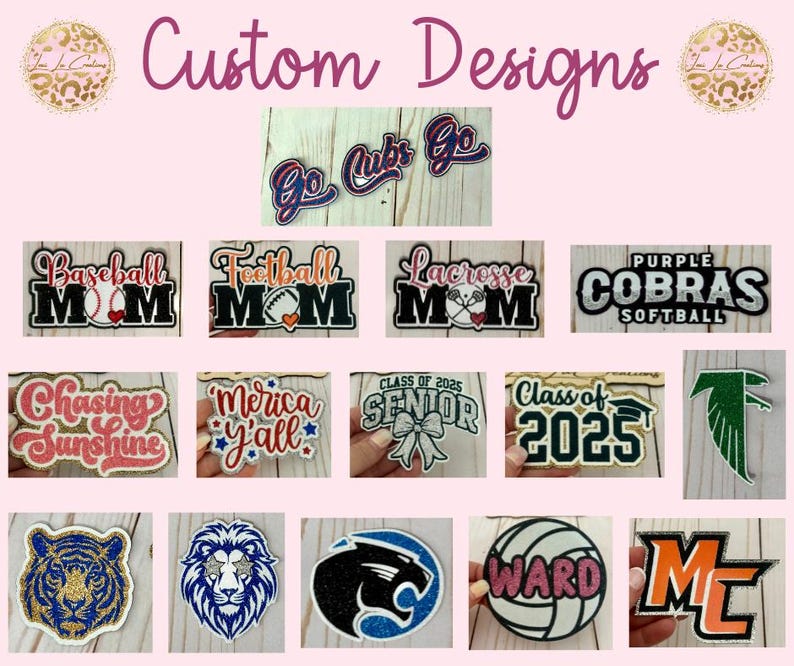 Class of 2026 Custom Glitter Iron on Patch | Custom Word Iron on Patch ...
