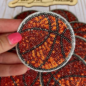 Basketball Sequin Iron on Patch Sequin Hat Patch Game Day Patch - Etsy