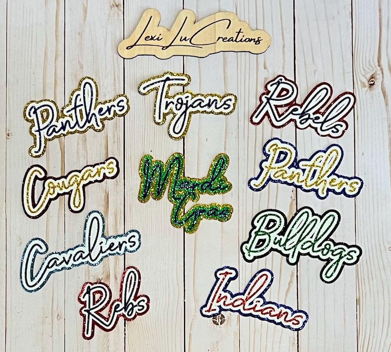 Custom Glitter Iron on Patch | Personalized Word Applique - Etsy