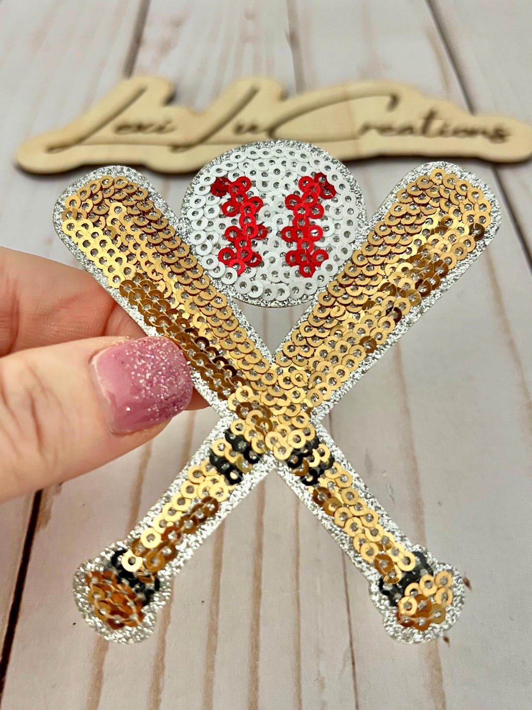 Baseball Bats and Ball Iron on Patch | Baseball Sequin Patch | Gameday ...