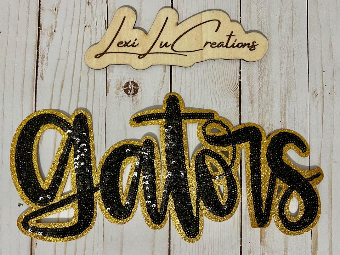 GATORS Iron on Sequin Patch | Mascot Sequin Patch - Etsy