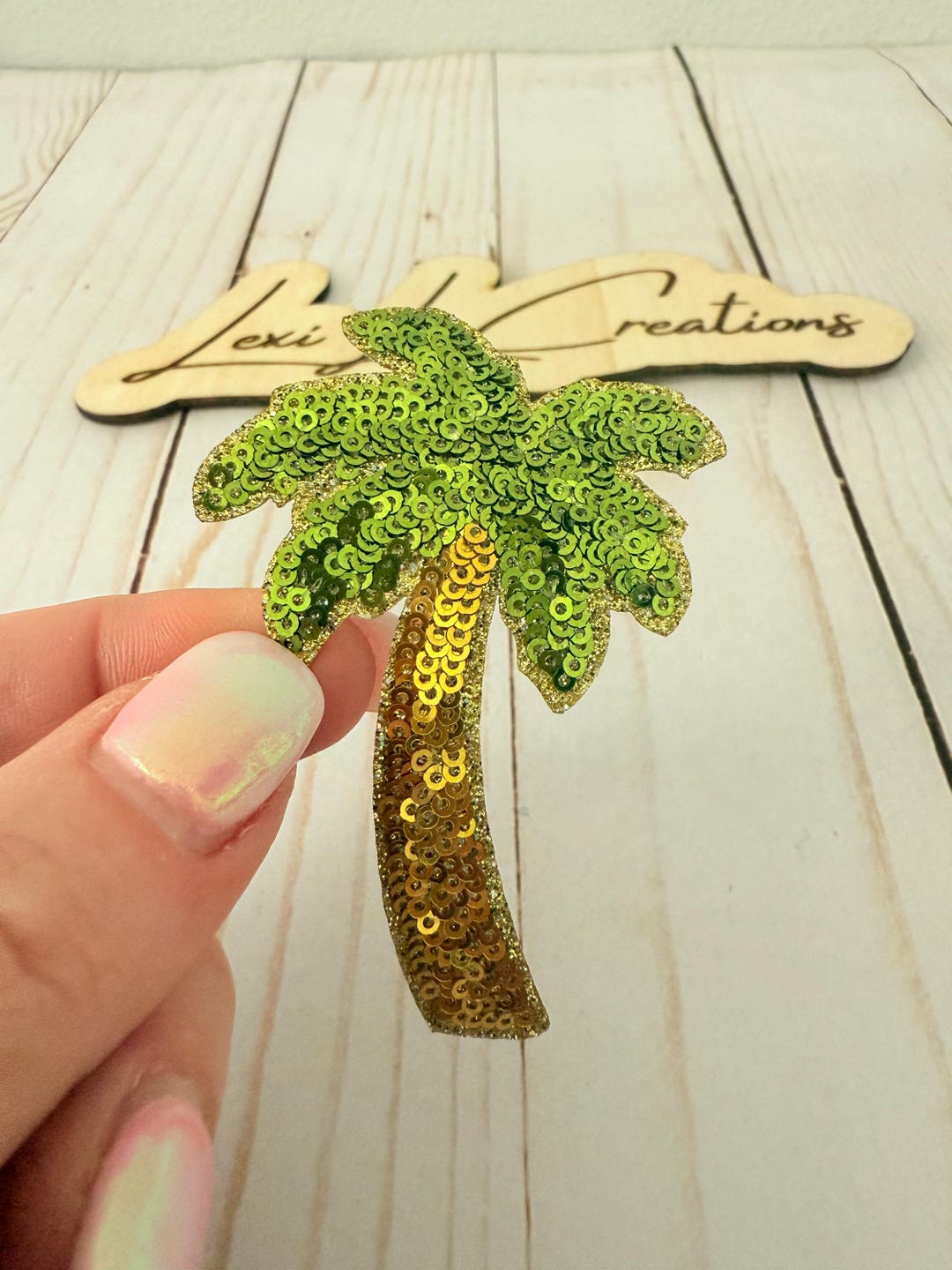Palm Tree Sequin Iron on Patch| Hat Patches | Summer | Ocean | Beach - Etsy