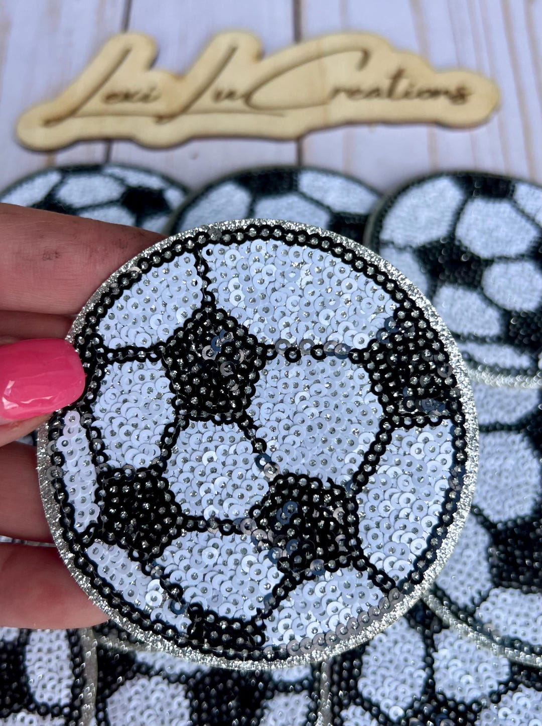 Soccer Ball Sequin Iron on Patch | Game Day Hat Patch | Sequin Patch - Etsy