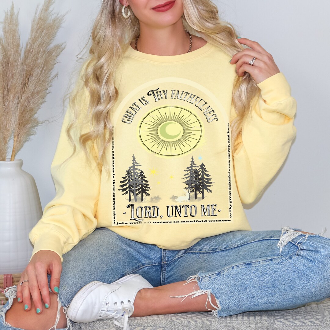 Comfort Color Hymn Sweatshirt Great is Thy Faithfulness Boho Christian ...