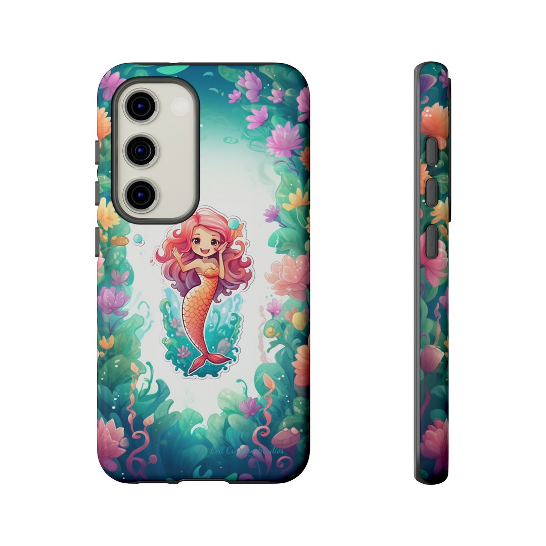 The pink Seaflower Mermaid tough Samsung Phone Cases - Etsy