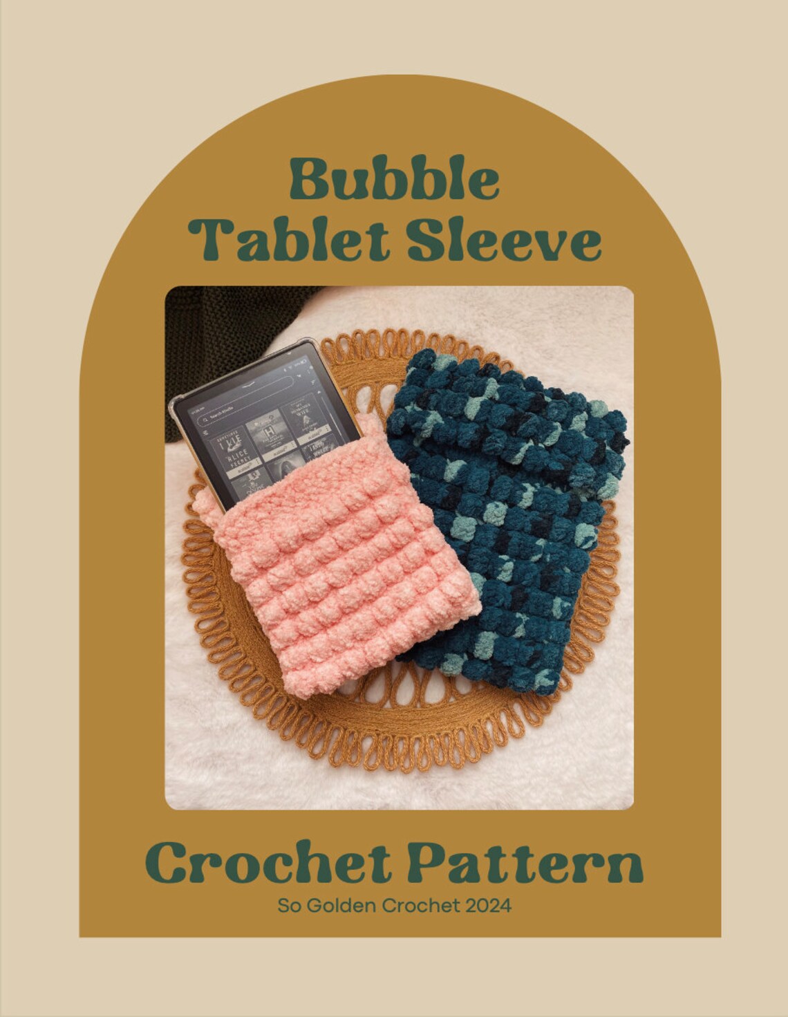 Bubble Tablet Sleeve | Crochet Pattern PDF | Kindle, Ipad, Tablet ...