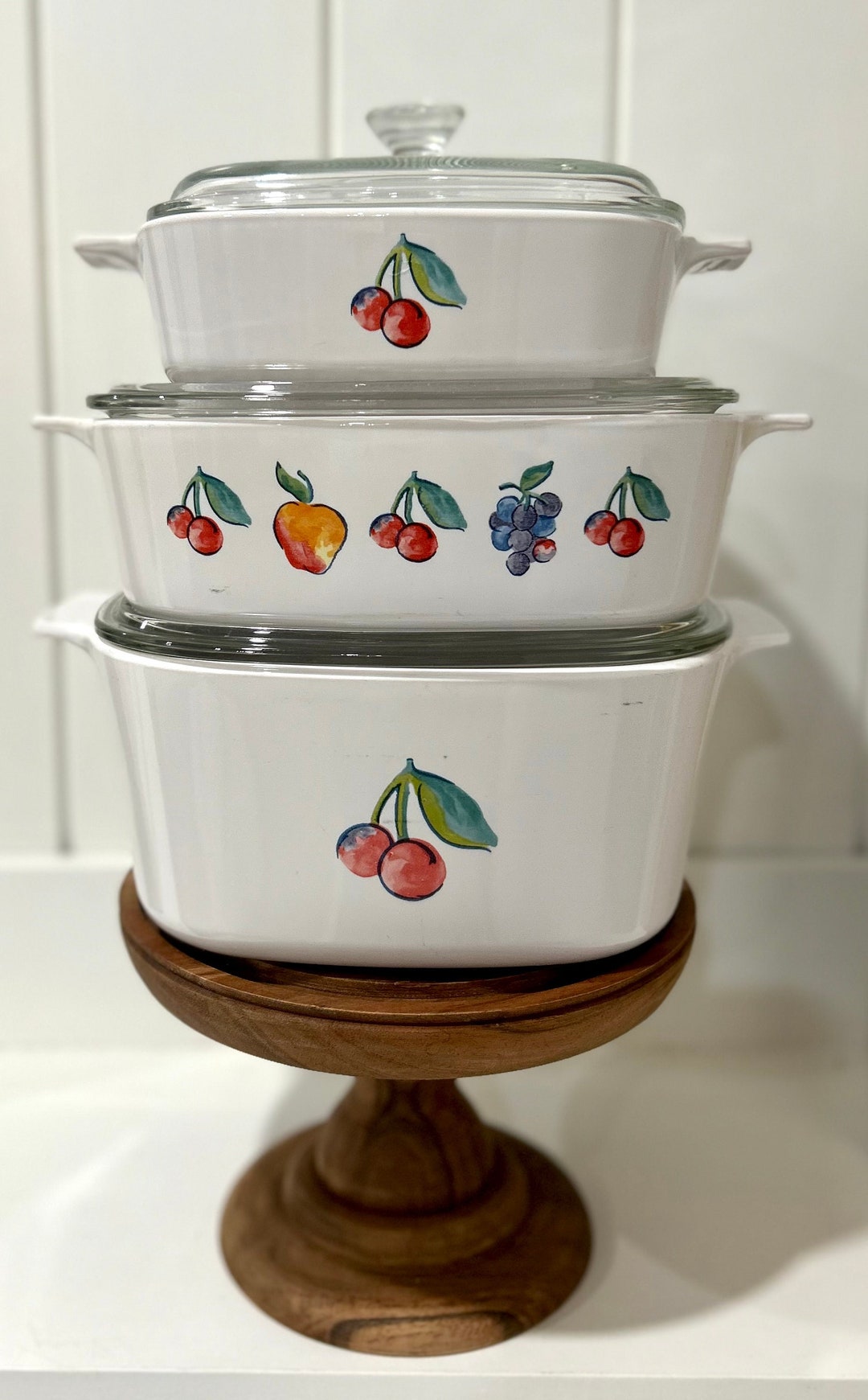 Fruit Basket by CORNING Ware Set of 3 Covered Casserole Dishes - Etsy
