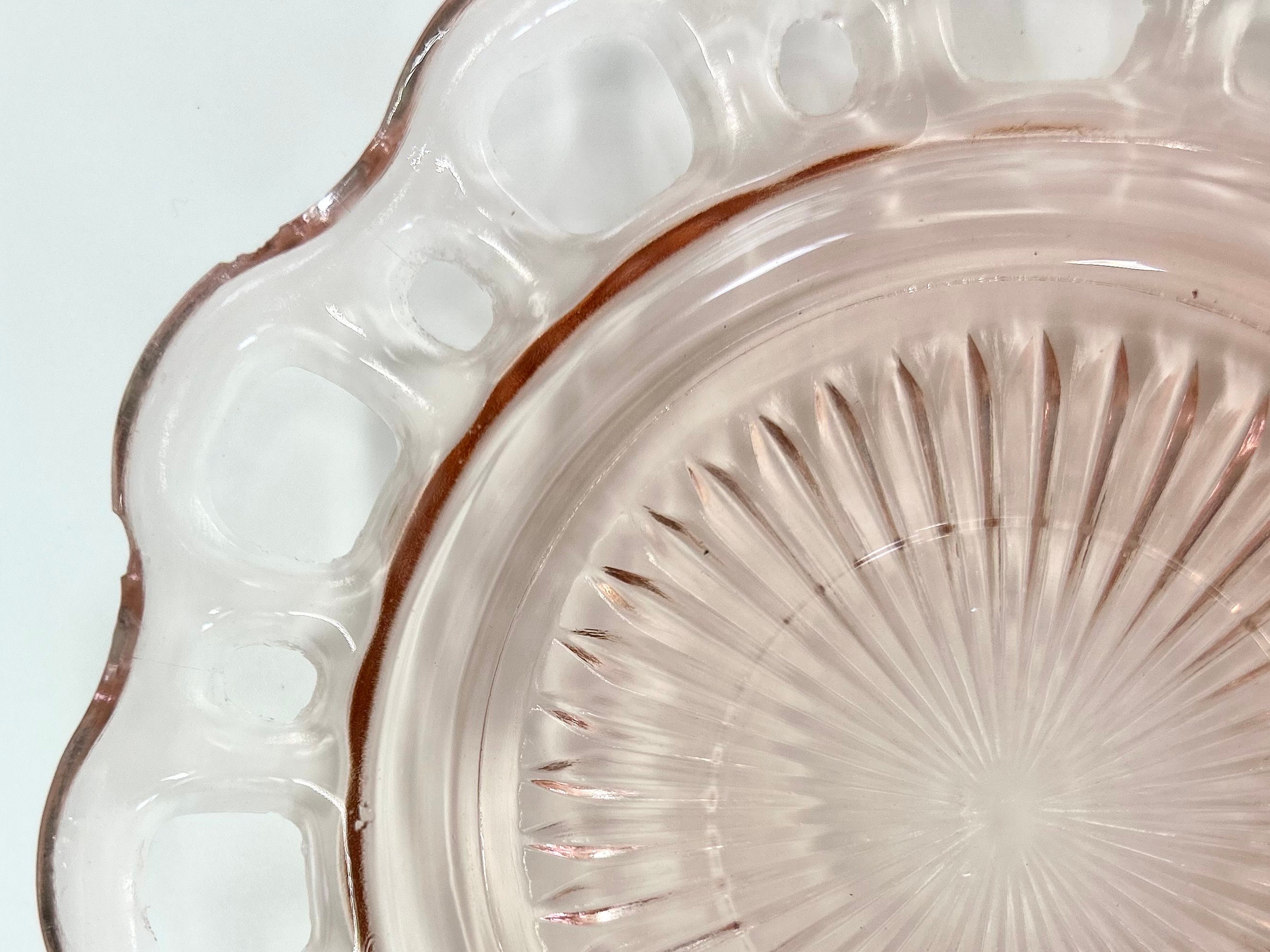 Old Colony Pattern 1930 Pink Open Lace Glass Plateware Set of 3 - Etsy