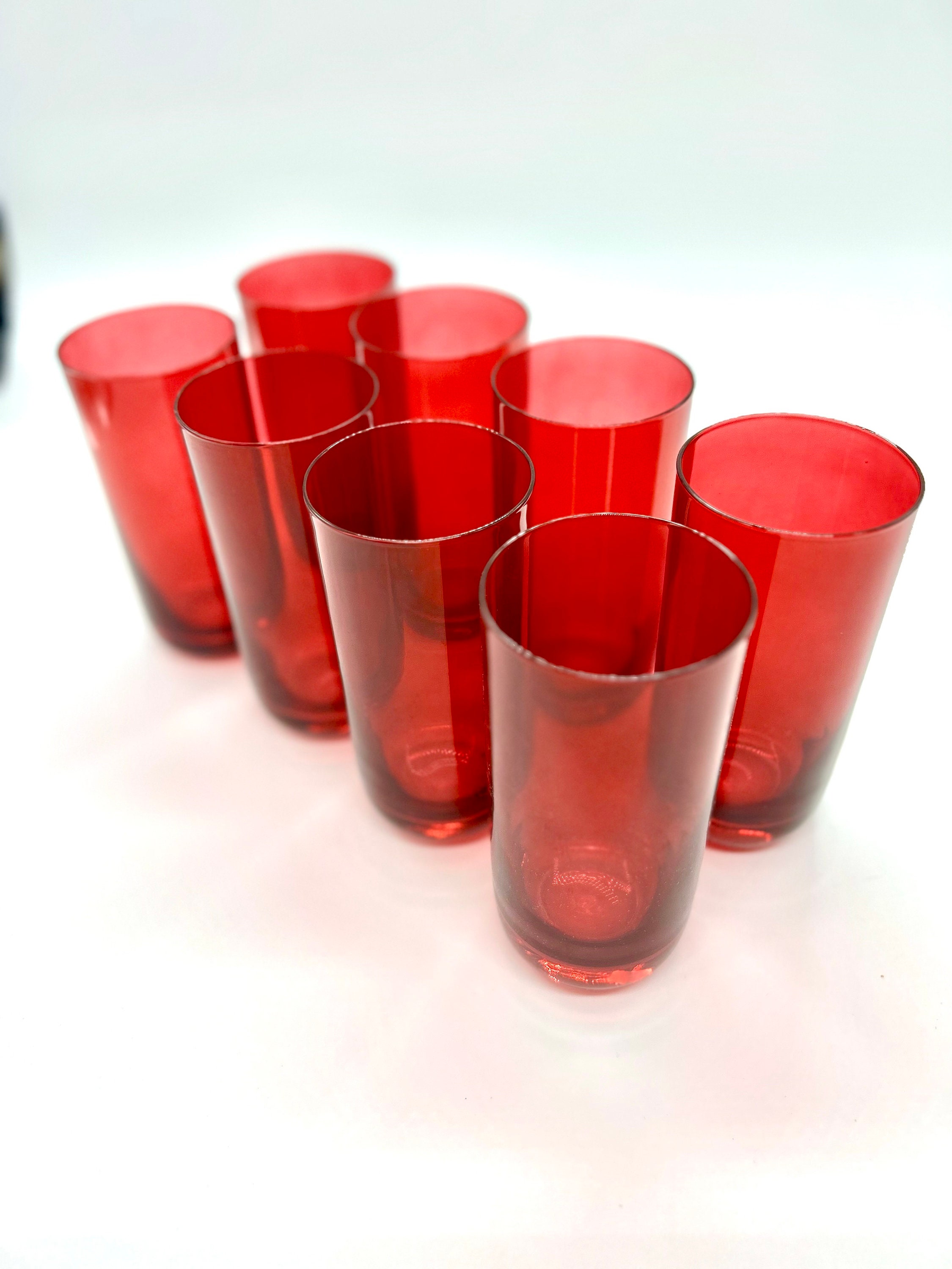 Beautiful Ruby Red Rolly Polly Ice Tea Tumblers by Anchor Hocking ...