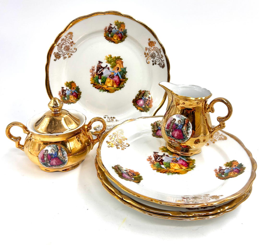 Vintage Bavaria Germany Tea Set / STW Fragonard Love Story Couple - Etsy